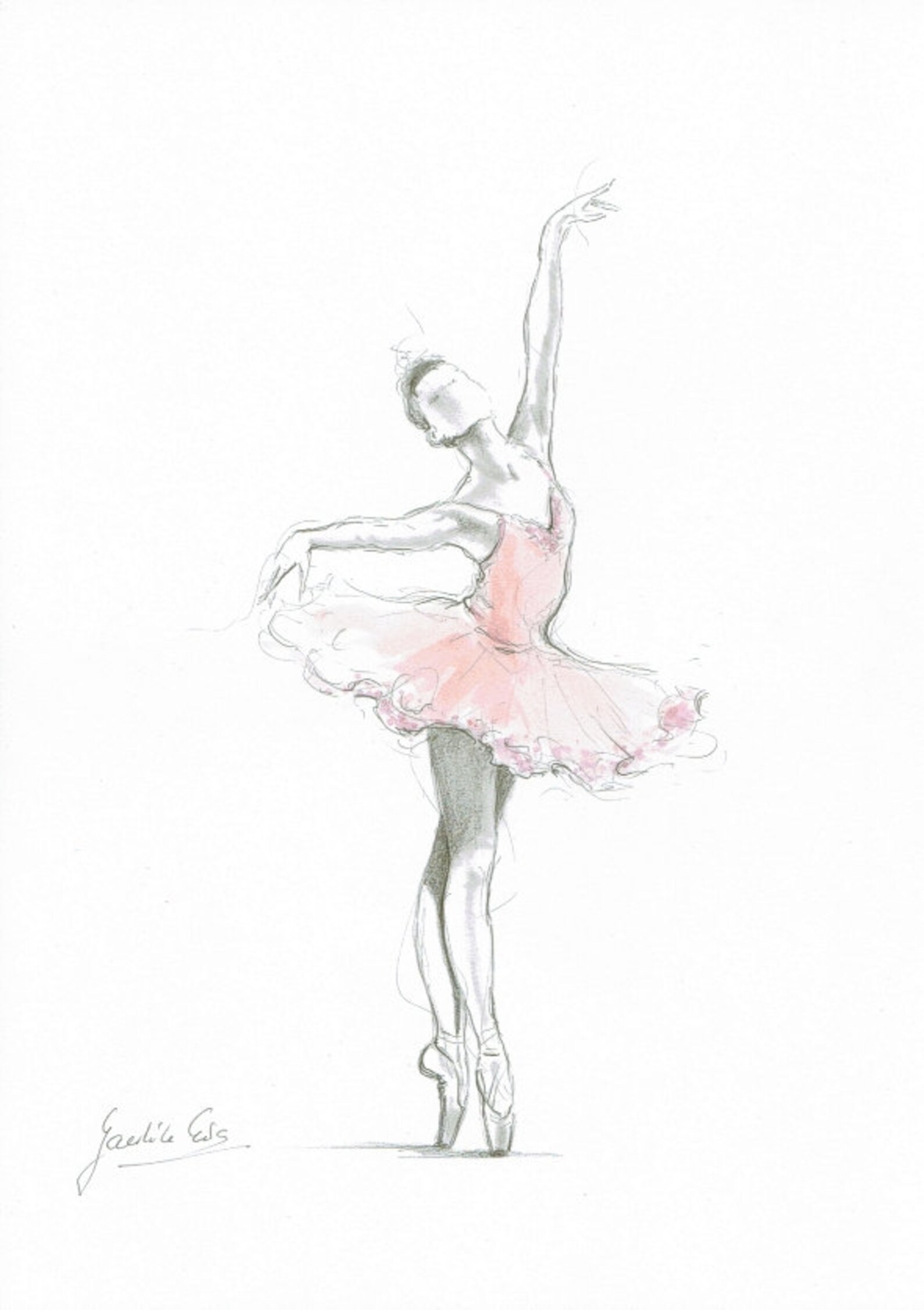 Ballerina Print Pink Ballerina Ballerina Drawing Ballerina - Etsy