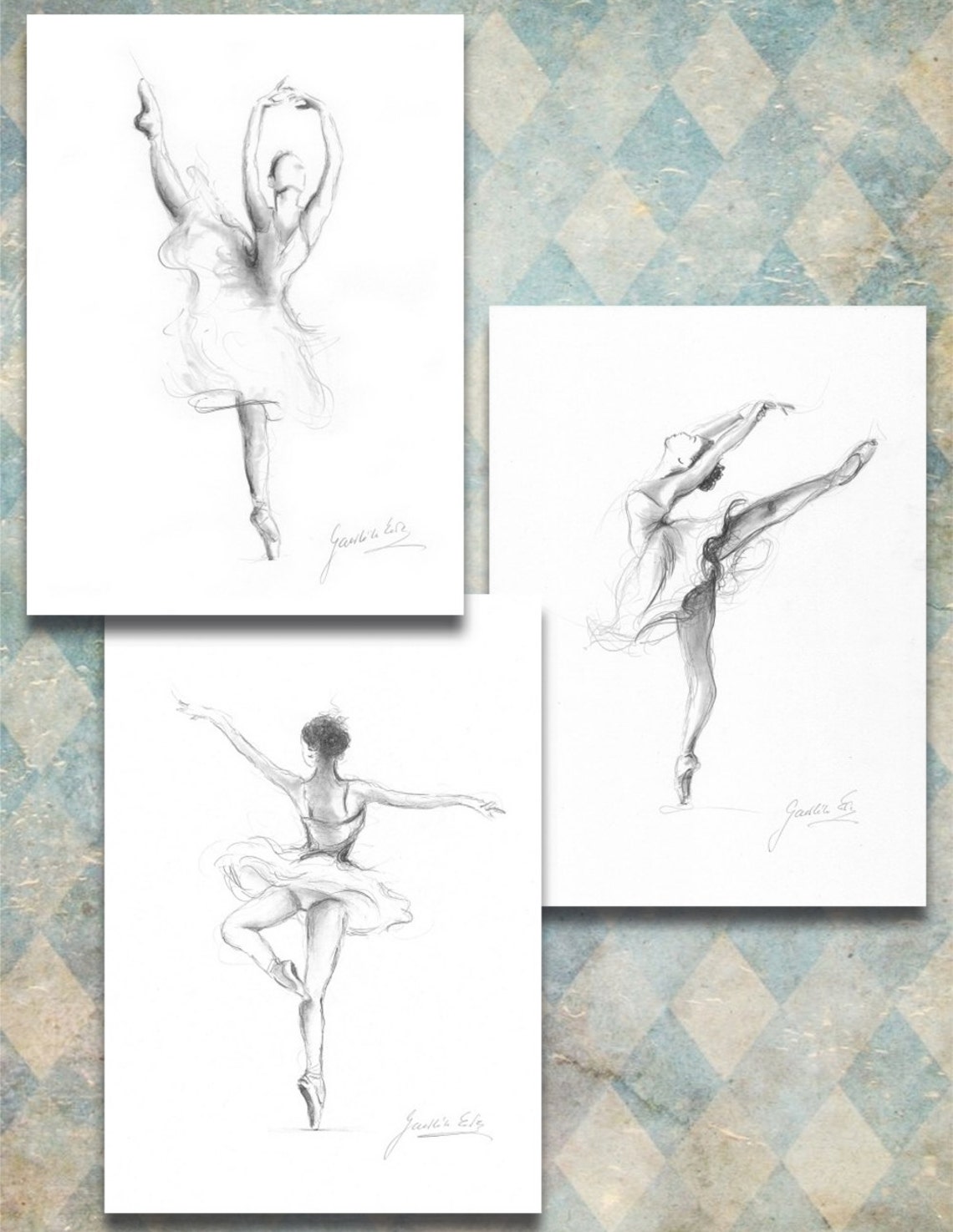 Set of 6 Prints, Ballerina Prints, 6 Ballerina Prints, Ballerina ...