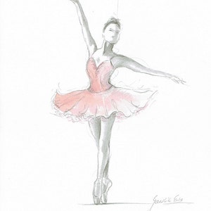 Set of 3 Prints, Ballerina Art, Pink Ballerina, Watercolor Ballet ...