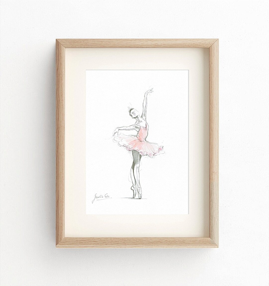 Ballerina Print, Pink Ballerina, Ballerina Drawing, Ballerina Painting ...