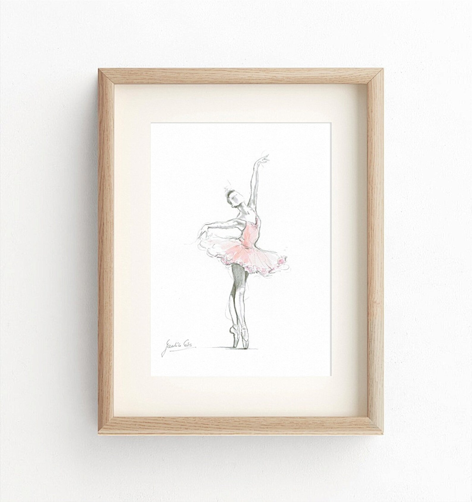 Ballerina Print Pink Ballerina Ballerina Drawing Ballerina - Etsy