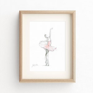 Ballerina Print, Pink Ballerina, Ballerina Drawing, Ballerina Painting ...