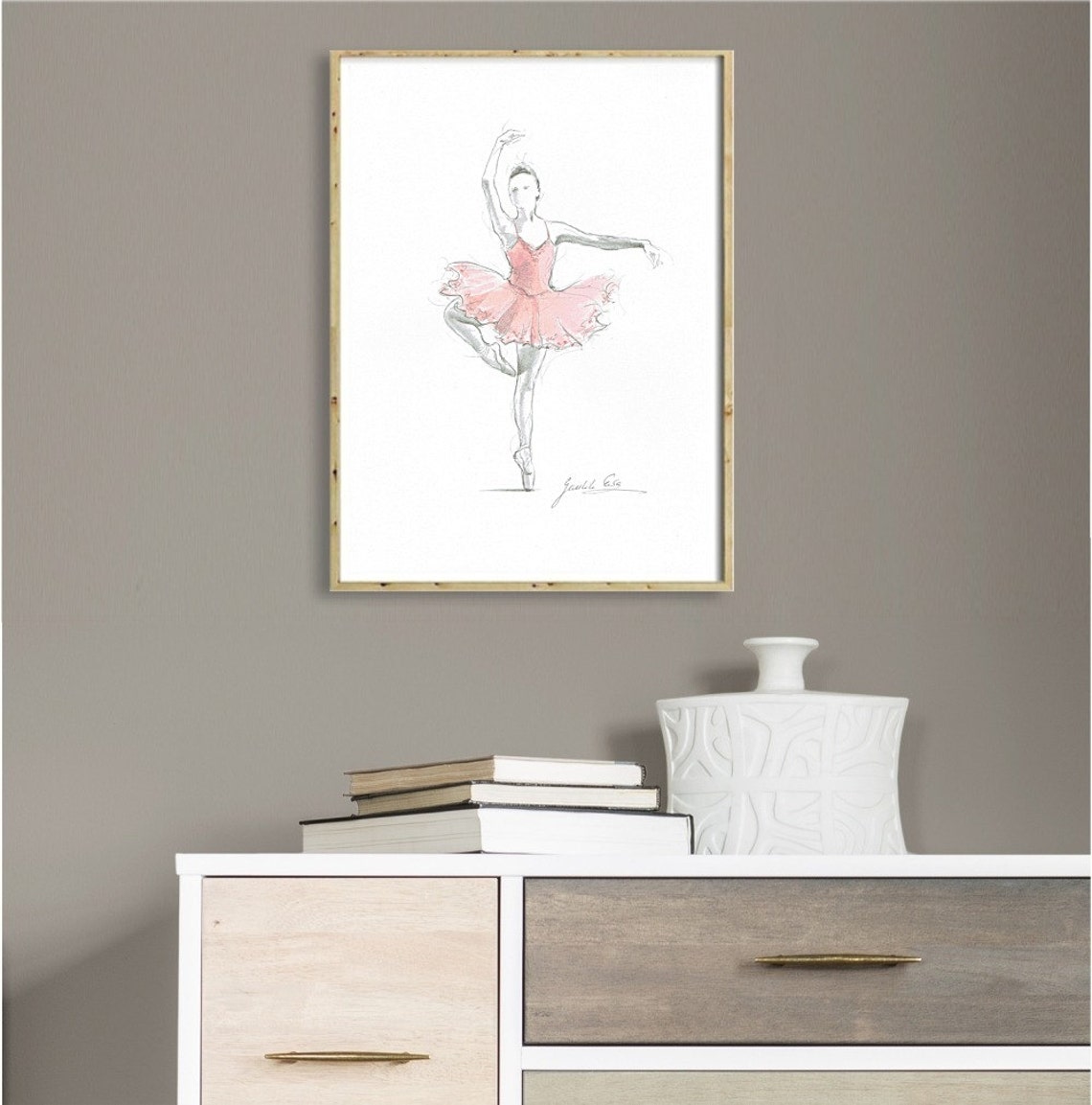 Ballerina Print, Pink Ballerina, Ballerina Drawing, Ballerina Painting ...