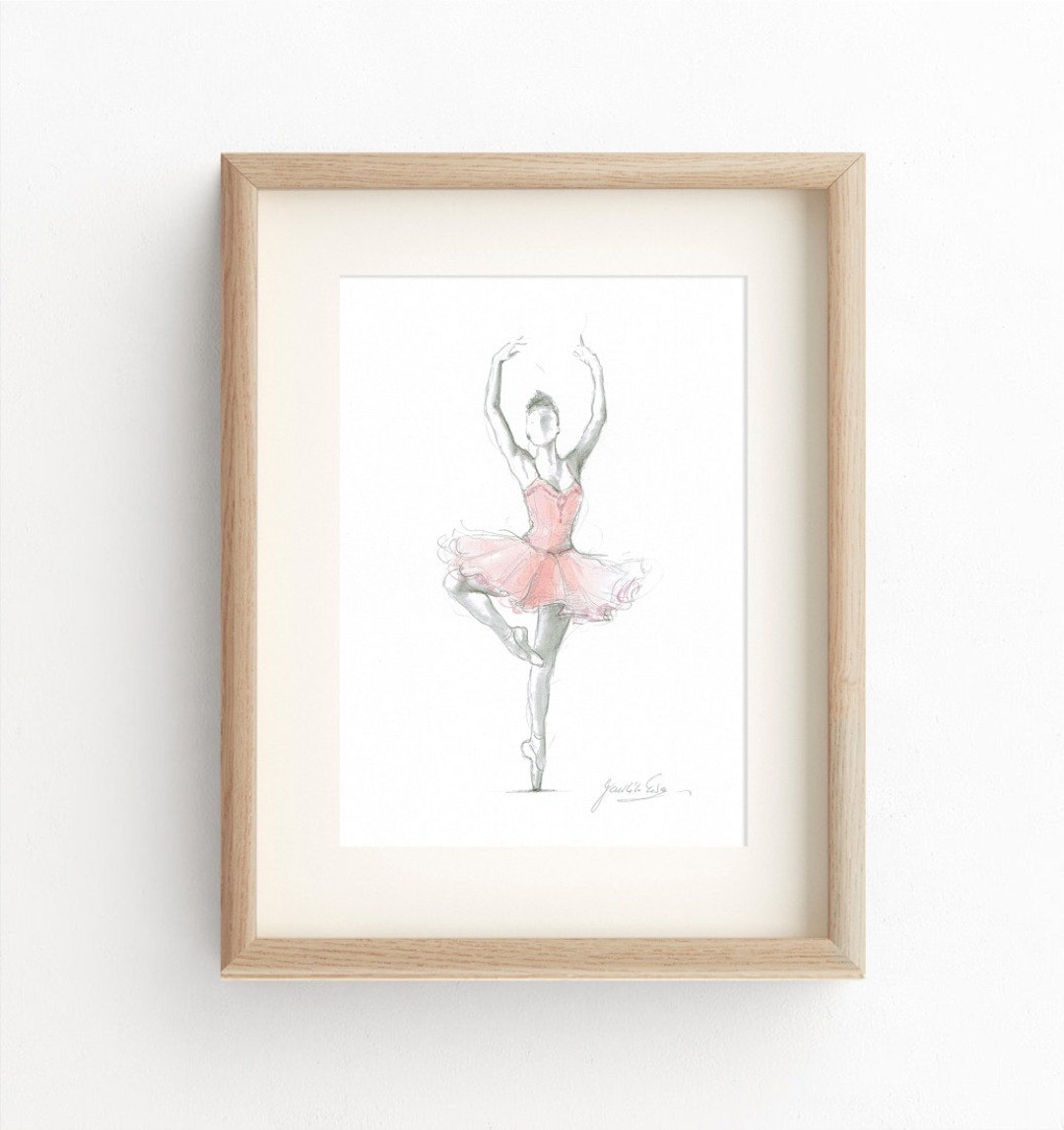 Ballerina Print, Pink Ballerina, Ballerina Drawing, Ballerina Painting ...