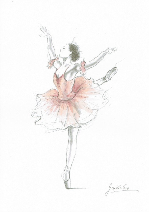 Set of 3 Prints, Ballerina Triptych, Pink Ballerina, Watercolor Ballet ...