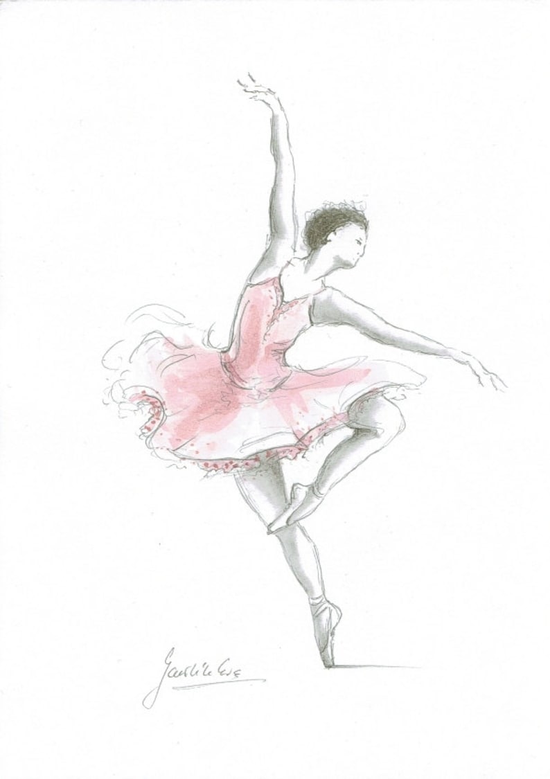 Ballerina Print, Pink Ballerina, Ballerina Drawing, Ballerina Painting ...