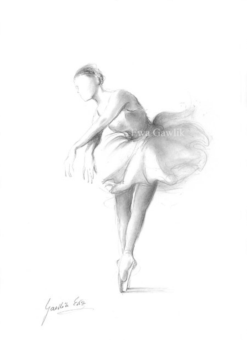 Ballerina Print Ballerina Sketch Ballerina Drawing Print - Etsy