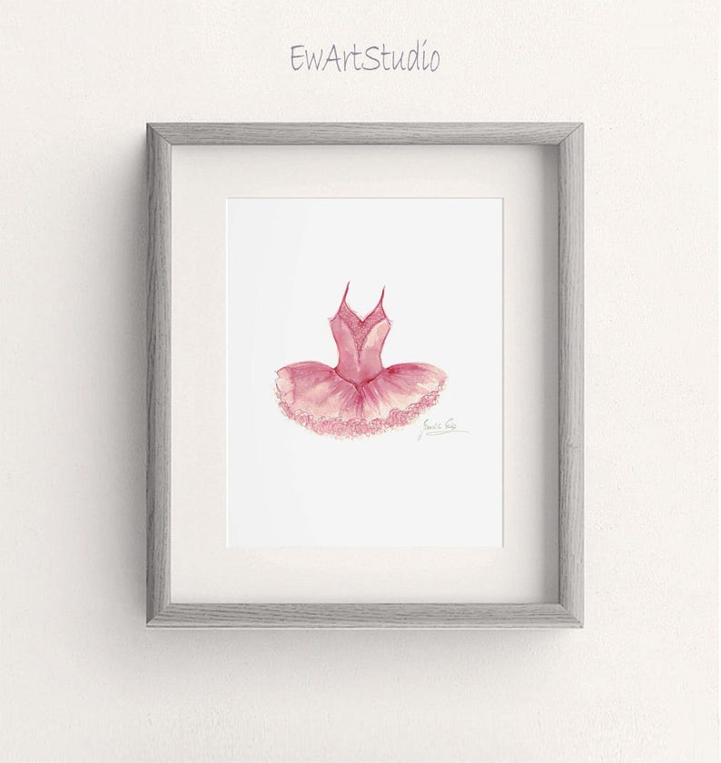 Pink Tutu Print, Pink Dress Print, Printable Pink Tutu, Nursery Wall ...