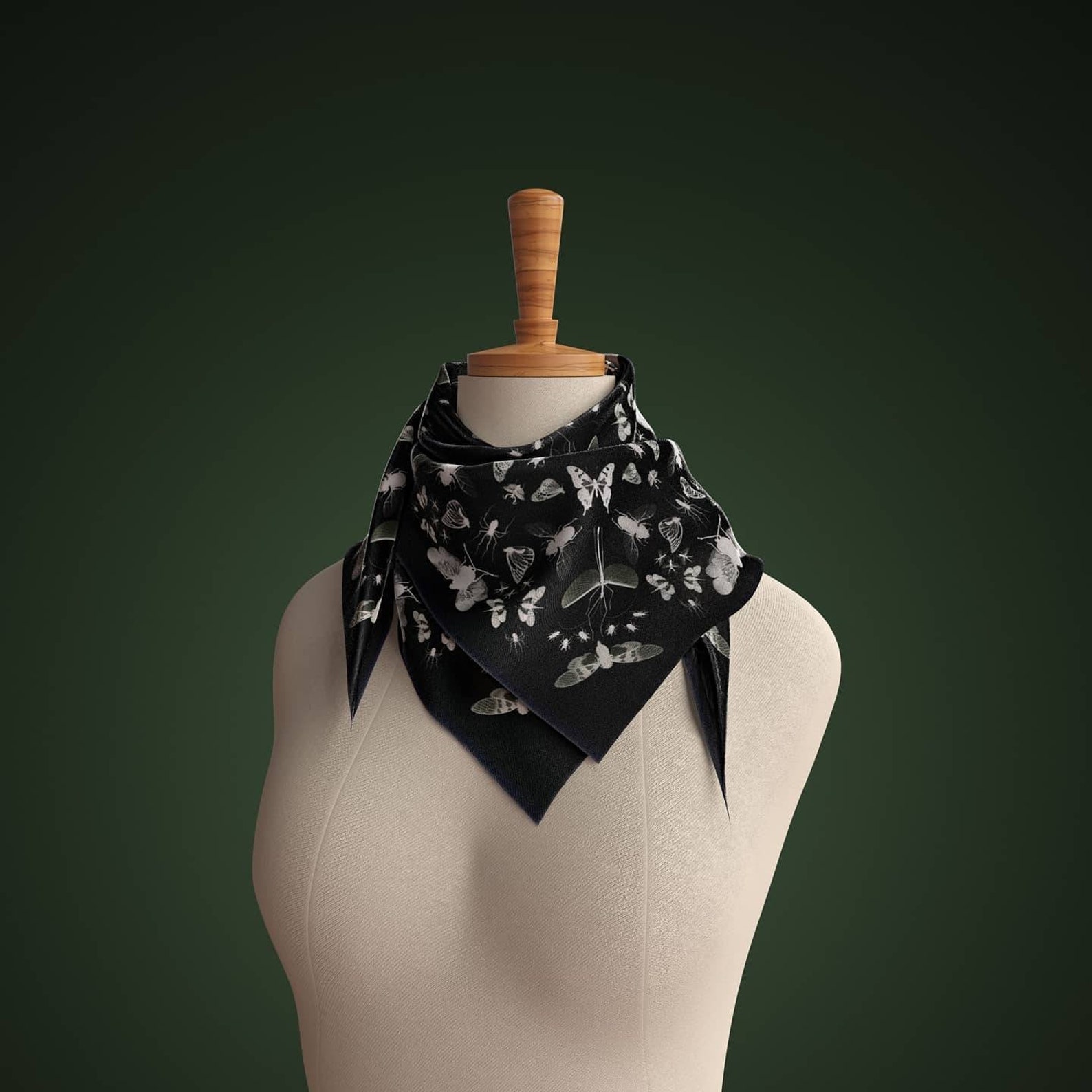 Butterflies Silk Scarf Insect Scarf Nature Scarves Hair - Etsy