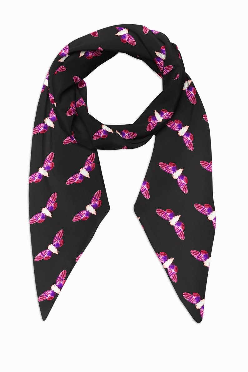 Butterflies Silk Scarf Butterfly Scarf Nature Scarves Hair - Etsy