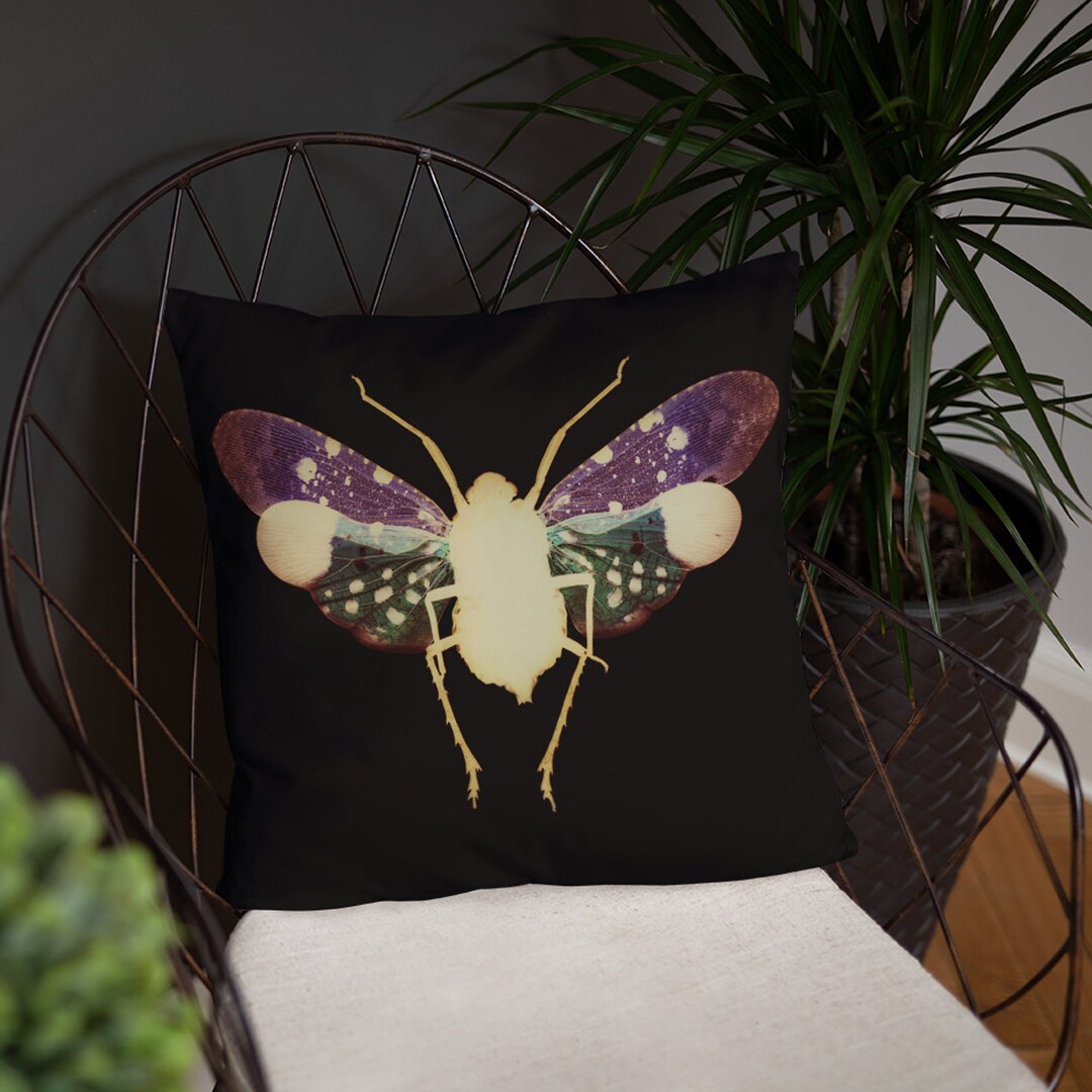Purple Insect Cushion Whimsical Decor Handmade Housewarming - Etsy