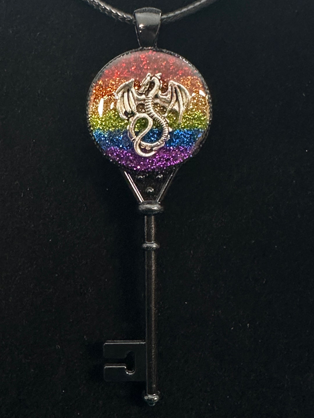 Rainbow Dragon Key Black - Etsy