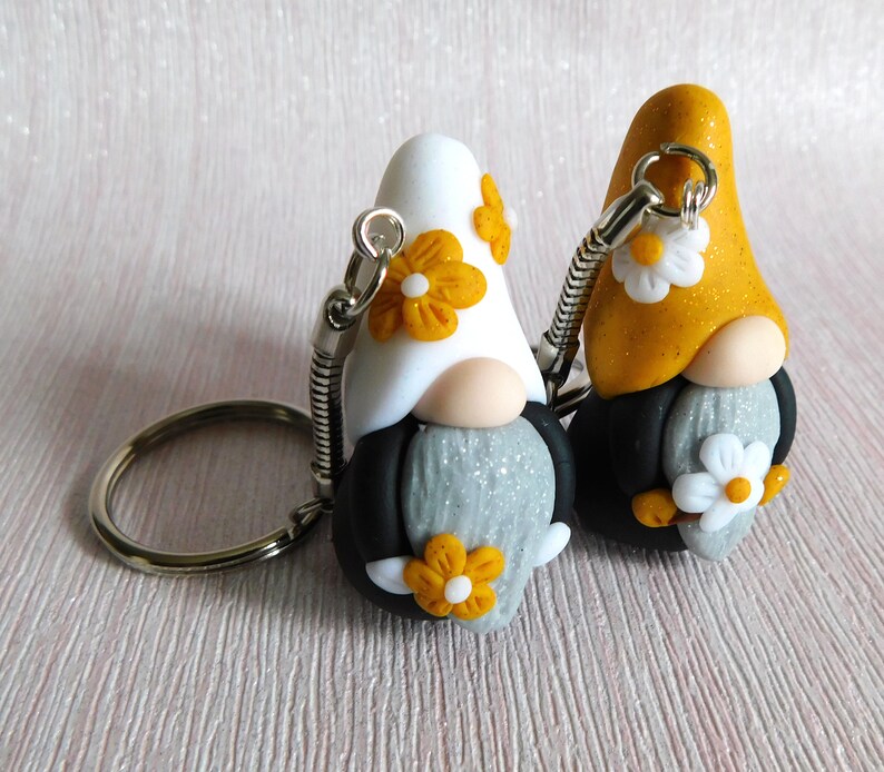 Gonk Keyring Spring Yellow Gnome Keychains Funny Cute - Etsy