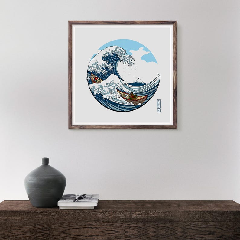 Hokusai Wave Art Print: Japanese Woodblock Style, Soundwave Design - Etsy
