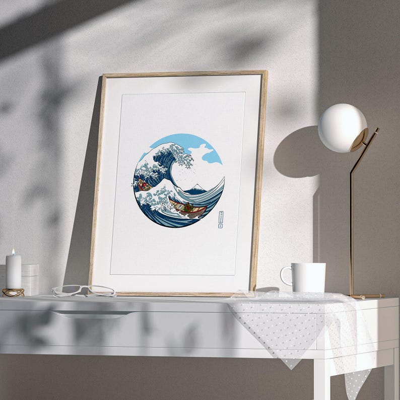 Hokusai Wave Art Print: Japanese Woodblock Style, Soundwave Design - Etsy