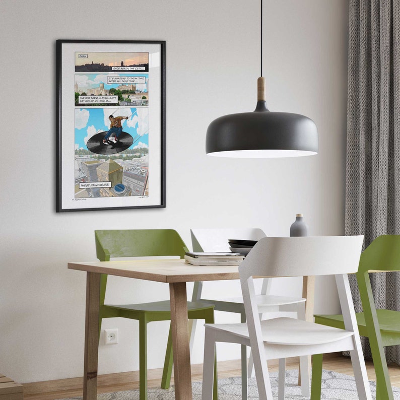 Comic Book Page Print, Graphic Novel Artwork, Vinyl Records Print ...