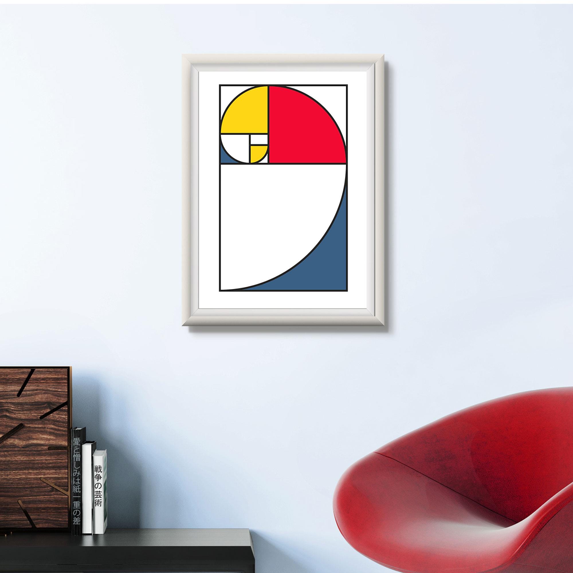 Golden Section Screen Print: Mondrian Inspired Sacred Geometry Art - Etsy