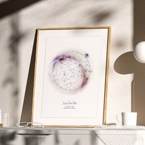 Custom Birthday Star Chart, Starry Night Sky Map Birthday Gift ...