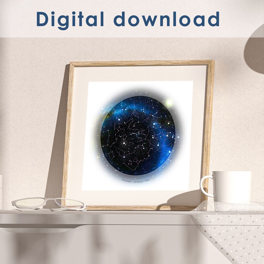 Celestial Birth Chart, Personalized Star Map, Downloadable Star Map ...