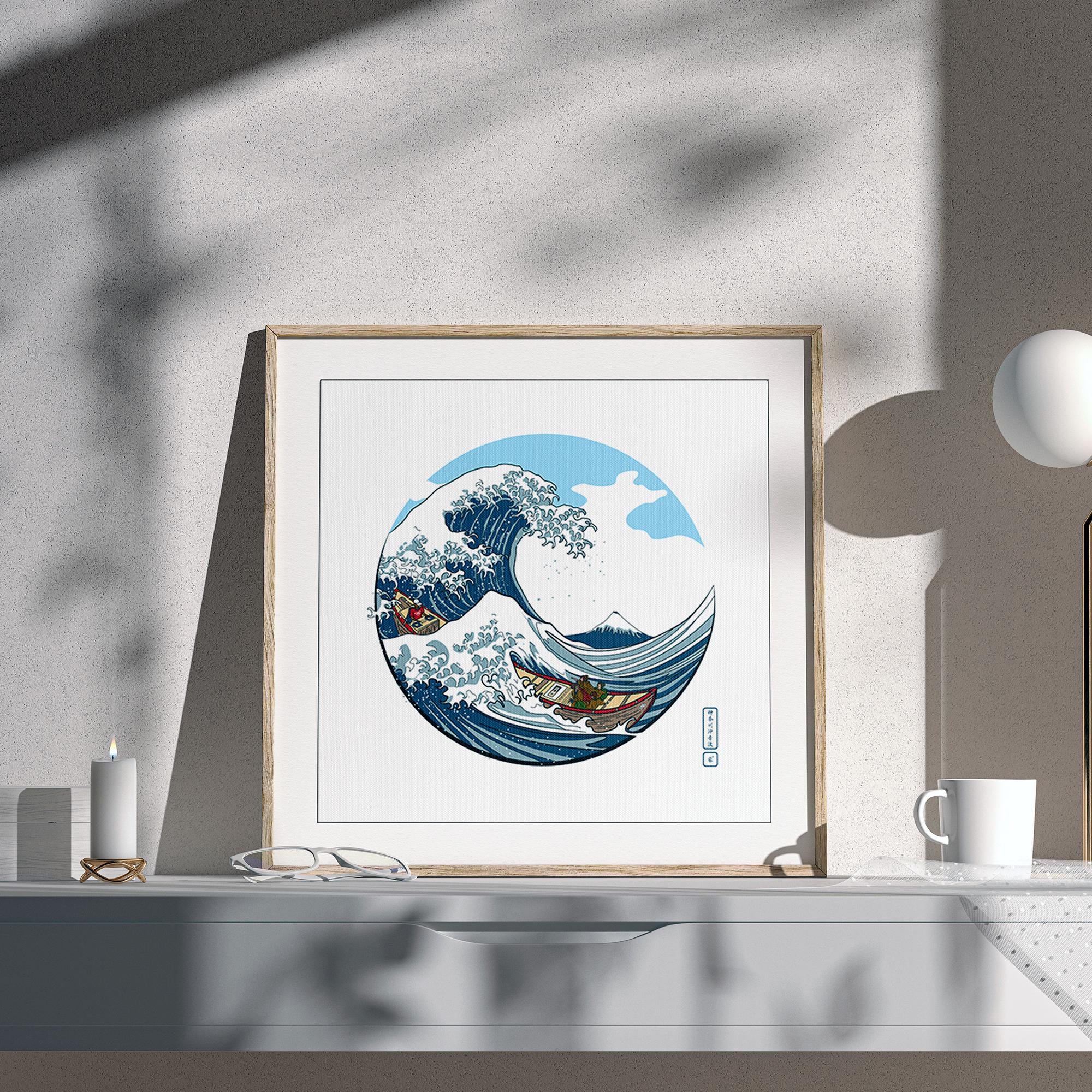Hokusai Wave Art Print: Japanese Woodblock Style, Soundwave Design - Etsy