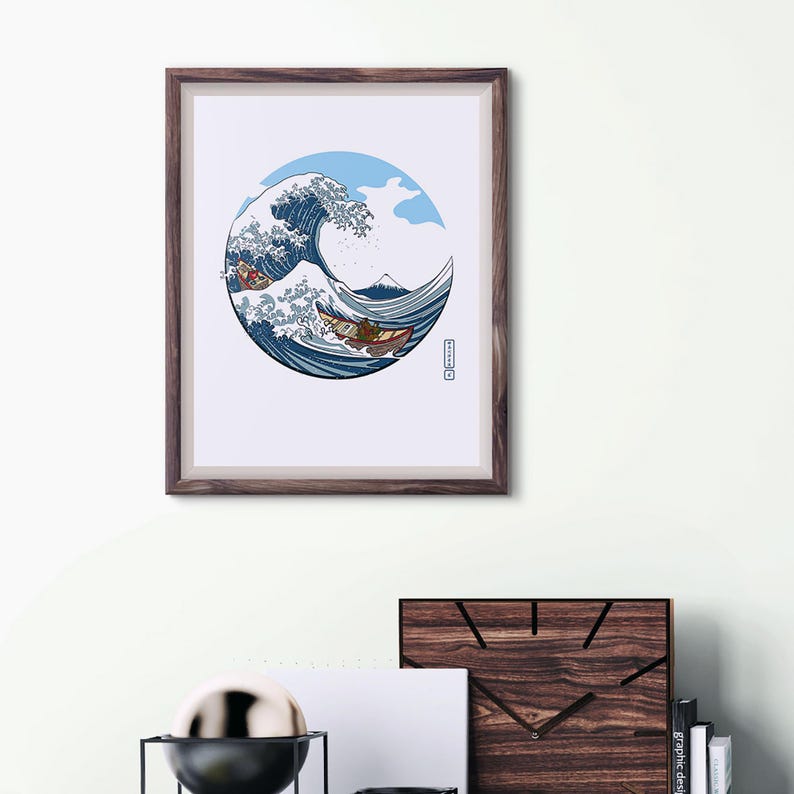 Hokusai Wave Art Print: Japanese Woodblock Style, Soundwave Design - Etsy