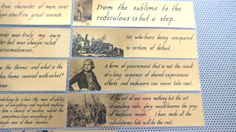 Napoleon Bonaparte Bookmark Set of 9 Historical Quotes Bust Uniform ...