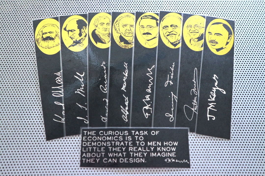 Economists Bookmarks Set / Nine Handmade Portrait Book Marks / Black ...