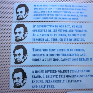 Abraham Lincoln Bookmarks Set of 9 Handmade American History Portrait ...