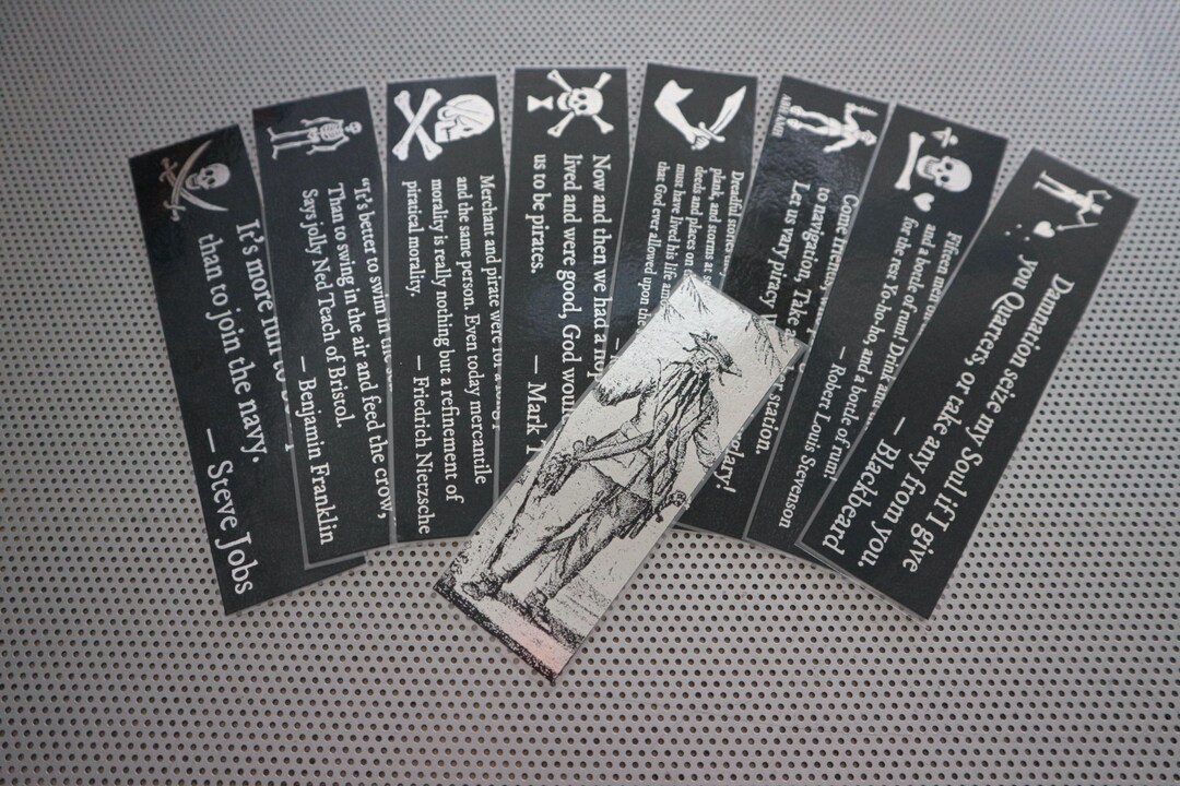 Pirate Quotes Bookmarks Set Nine Handmade Book Marks Sea Shanties ...