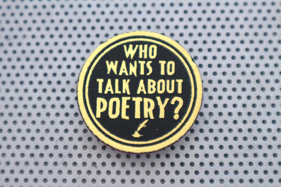 Poetry Lover Pin 1.5" Pinback Button. Bookworm Present Reader Poet Poem ...