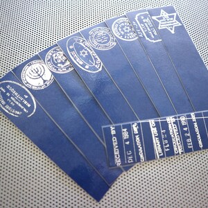 Jewish Bookmarks / Set of 9 Library Stamps Librarian Marks / Rabbi ...