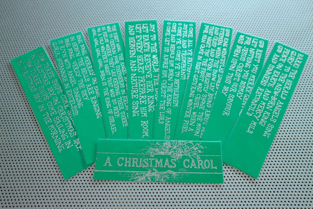 Christmas Carols Bookmarks Set of Nine Handmade Quote Book - Etsy