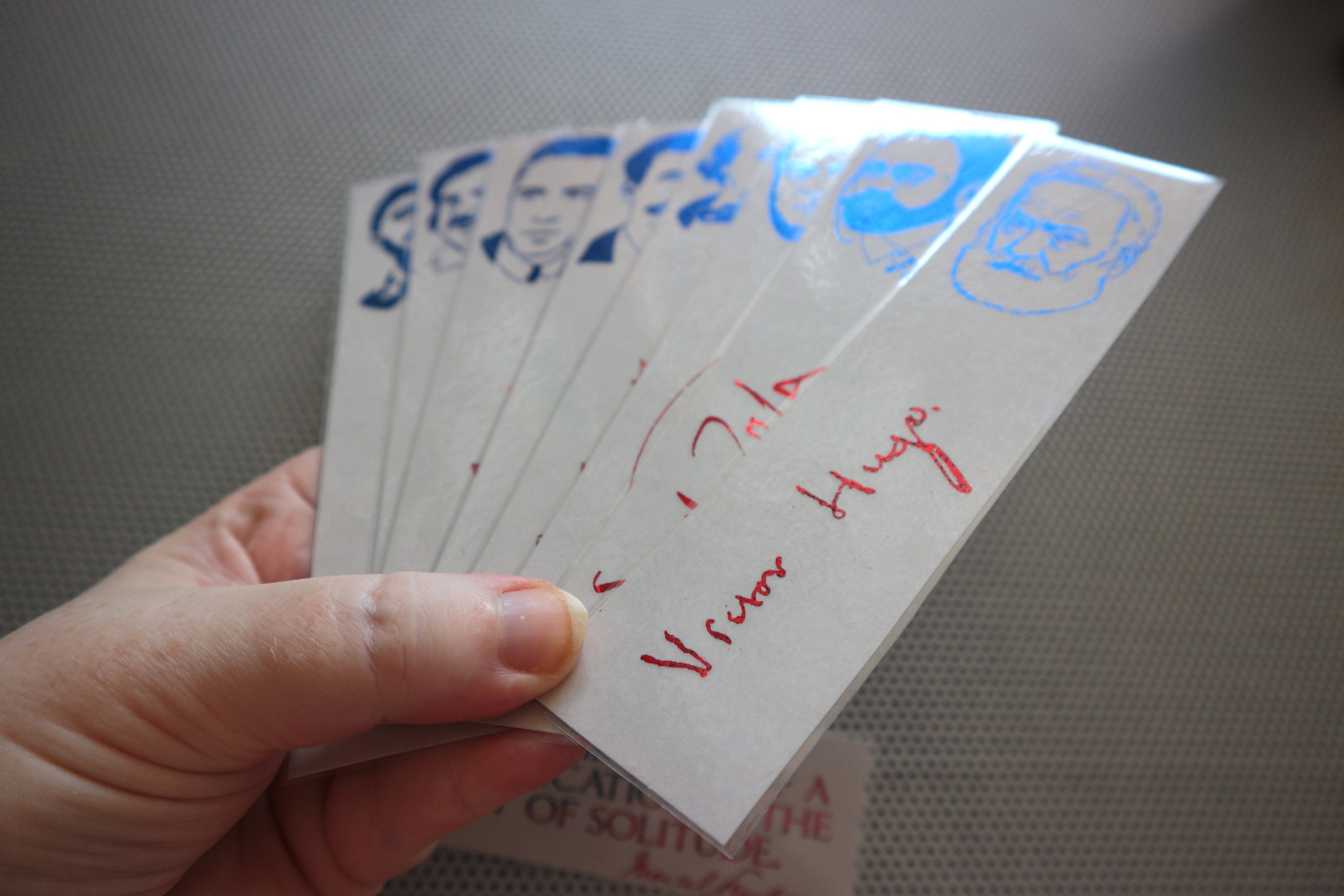 French Novelists Bookmarks Set of 9 Portraits Great Classical Authors ...
