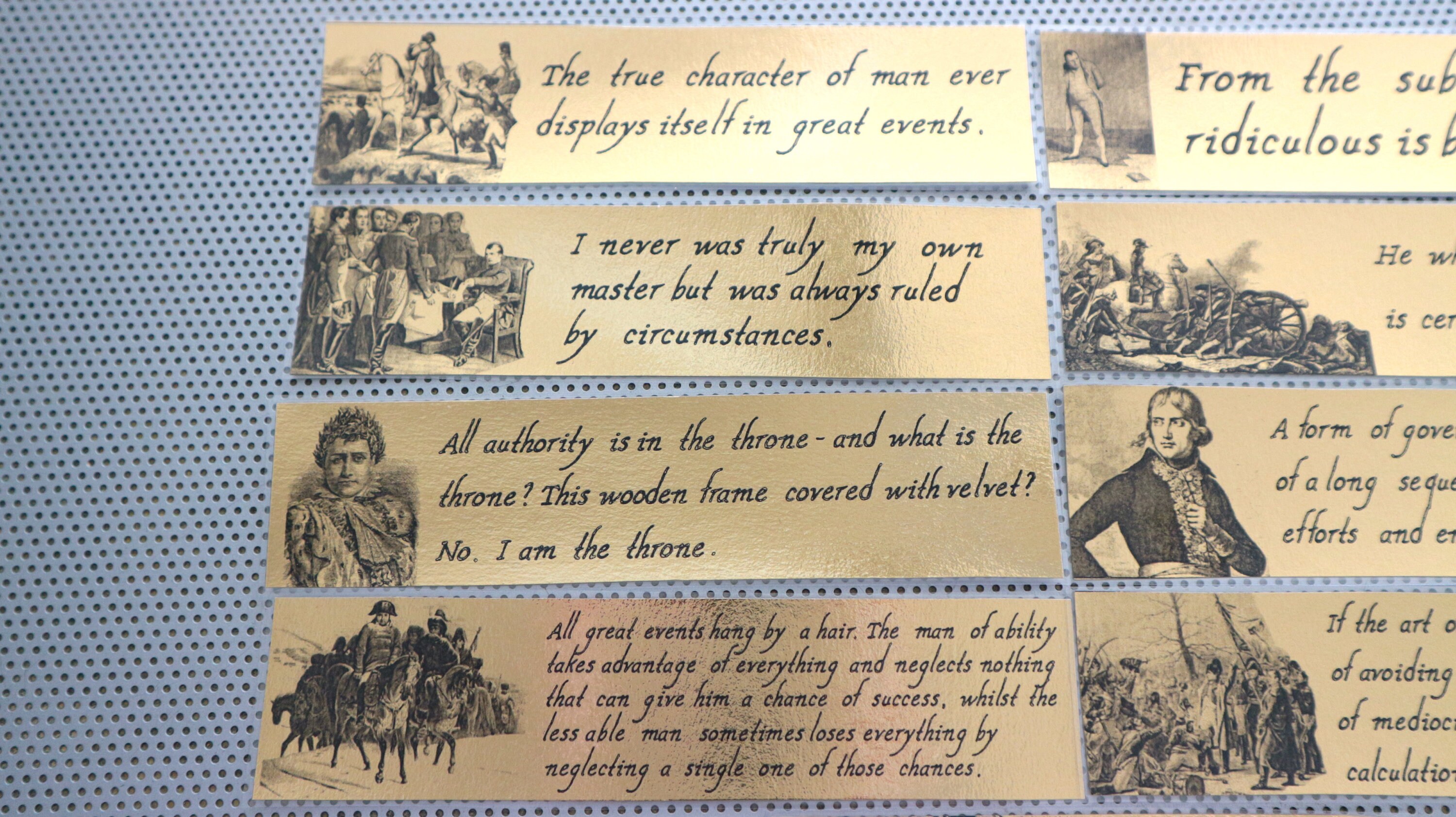 Napoleon Bonaparte Bookmark Set of 9 Historical Quotes Bust Uniform ...