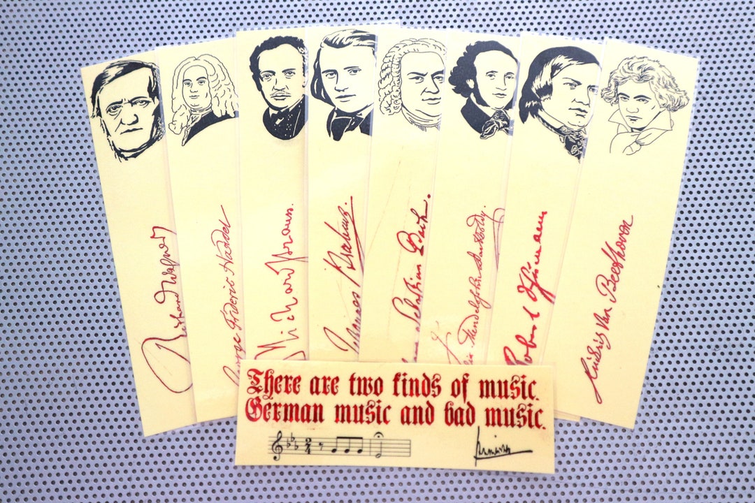 German Composers Bookmarks / Set of Nine Handmade Portraits of ...
