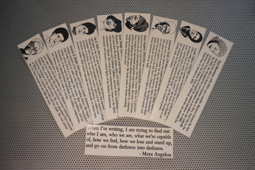 Black Women Writers Bookmarks / Set of Nine Handmade African American ...