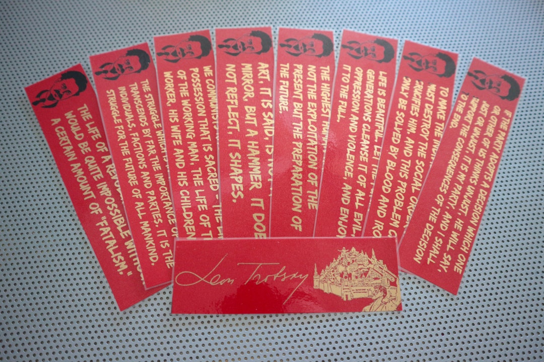 Leon Trotsky Bookmarks Set of 9 Quotes Handmade Reds Gold Trotskyist ...