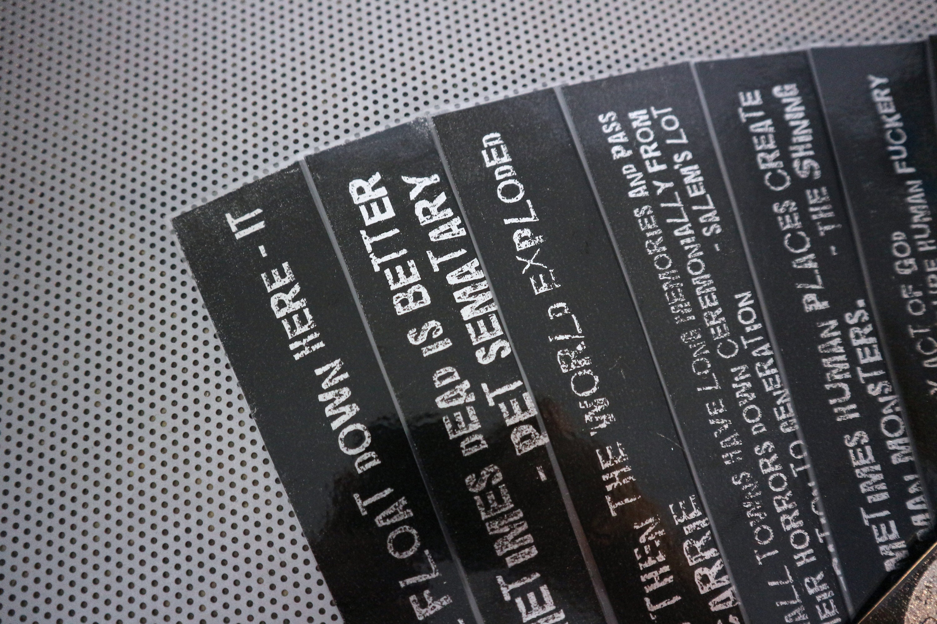 Stephen King Bookmarks Set of Nine Black Silver Quotes Book Marks ...