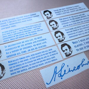 Abraham Lincoln Bookmarks Set of 9 Handmade American History Portrait ...