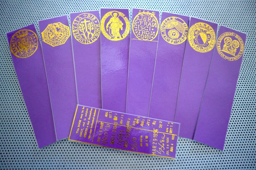 Medieval Stamps Bookmarks / Set of 9 Librarian Marks / Gothic Library ...