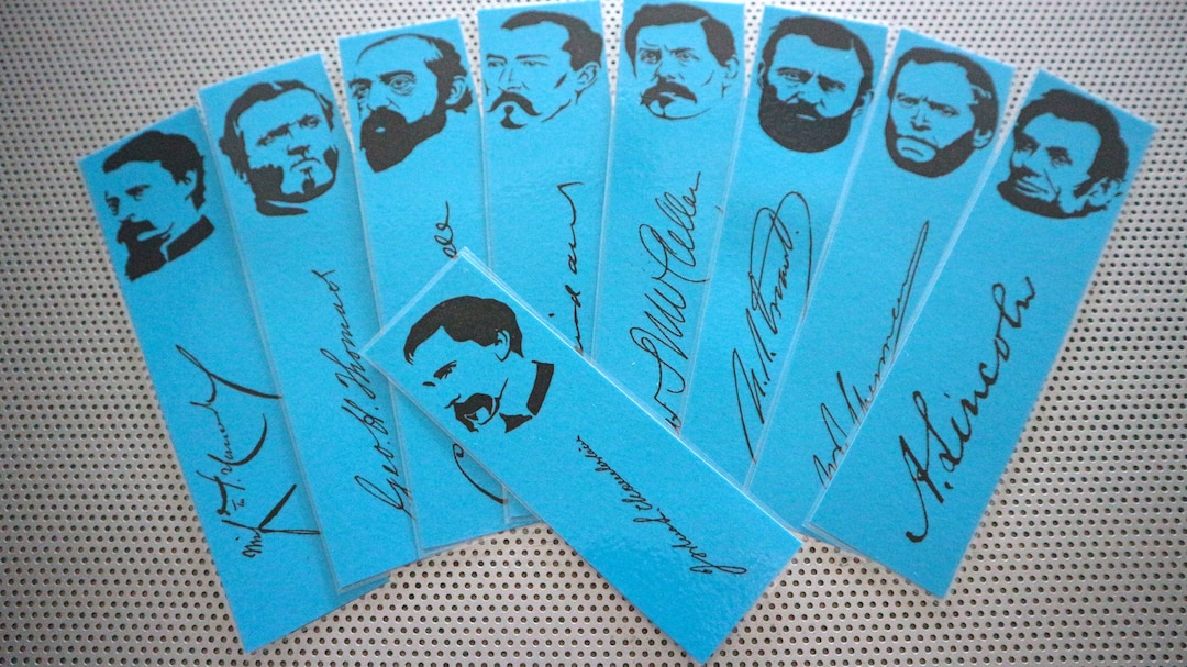 Civil War Bookmark Heroes of the Union Set of 9 Handmade American ...