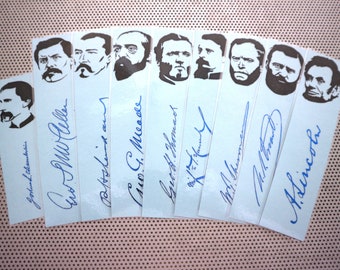 Civil War Bookmarks Heroes of the Confederacy Set of 9 | Etsy