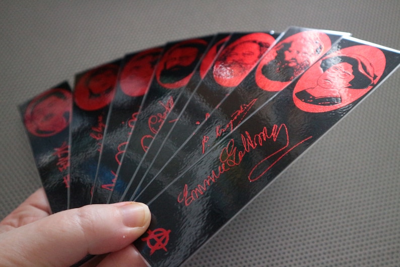 Anarchists Bookmarks Set / Nine Handmade Portrait Book Marks / Black ...
