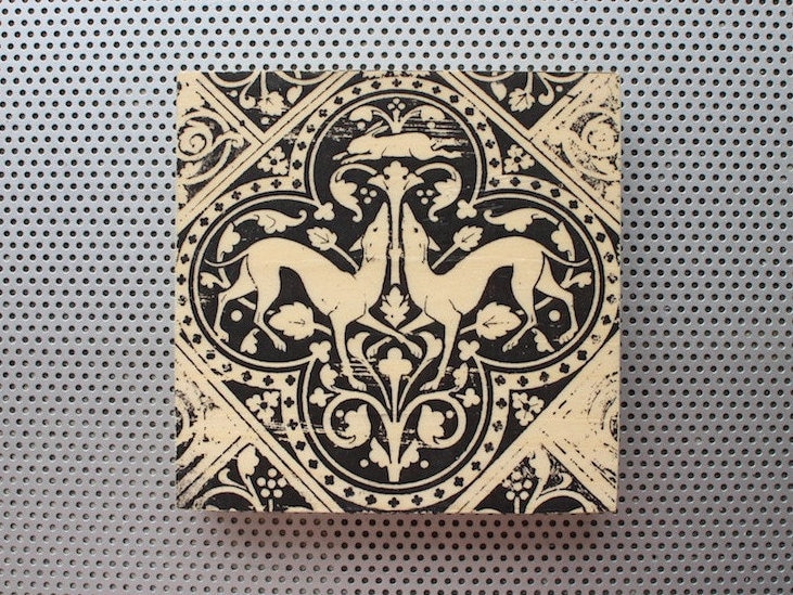 Medieval Greyhounds Print / 4 Inch Black & White OOAK Handmade | Etsy