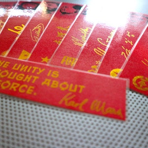Communists Bookmarks Set / Nine Handmade Portrait Book Marks / Black ...