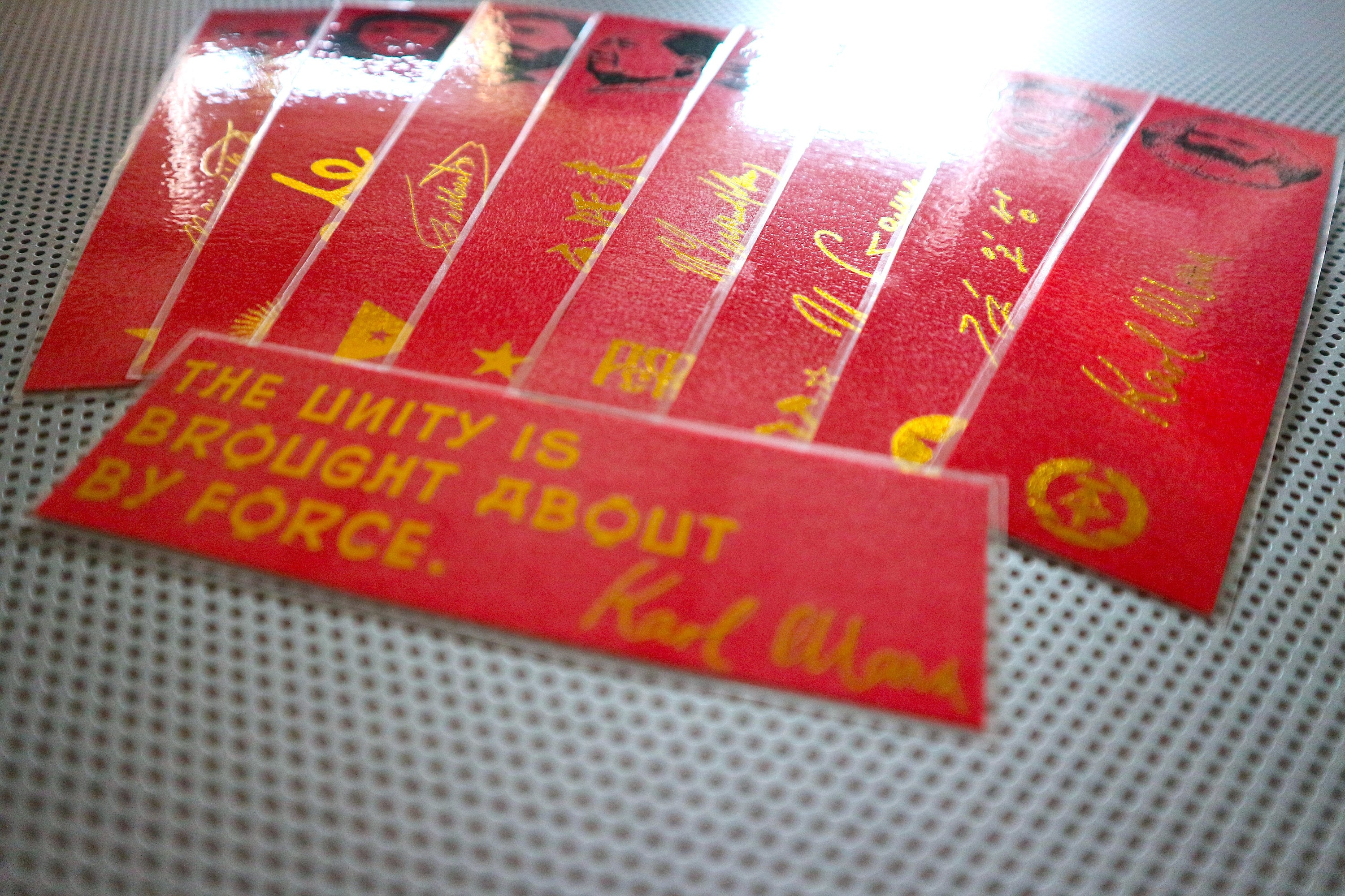 Communists Bookmarks Set / Nine Handmade Portrait Book Marks / Black ...