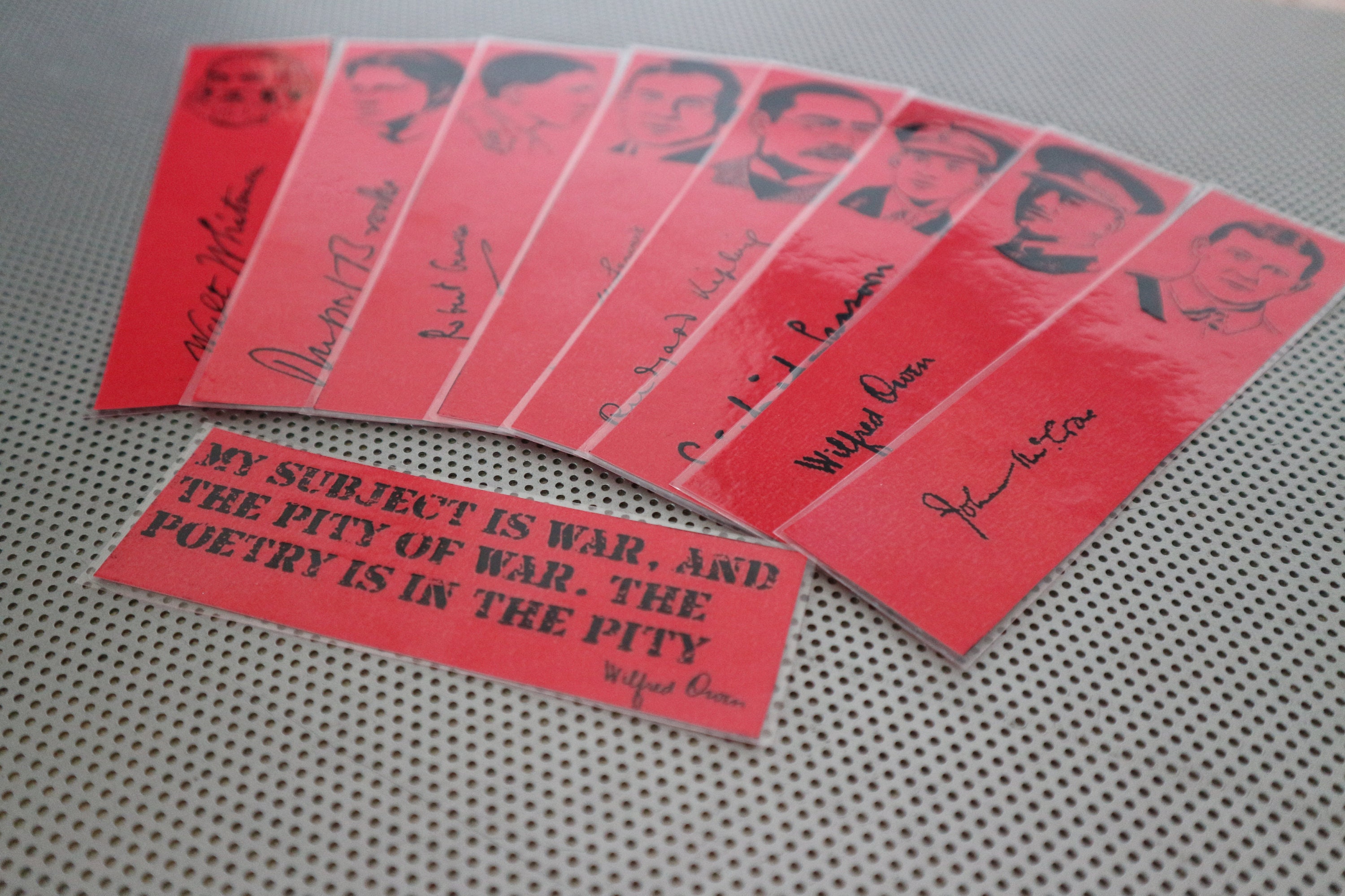 War Poets Bookmarks / Set of Nine Handmade Portraits Writers | Etsy