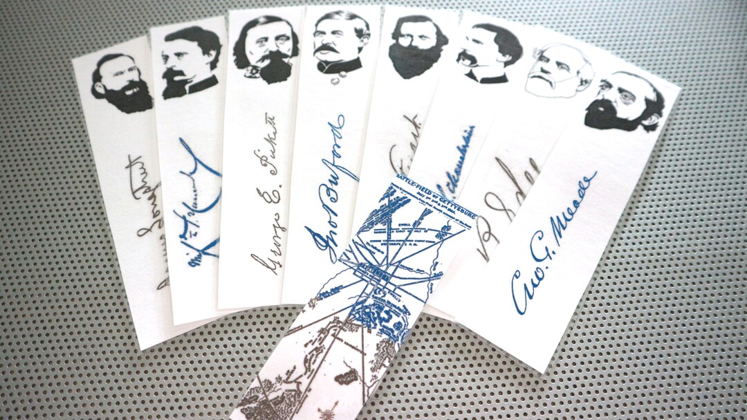 Battle of Gettysburg Bookmarks Set 9 American Civil War Confederate USA ...