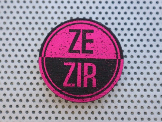 Ze Zir pin 1.5 pinback badges or buttons. Gender neutral | Etsy
