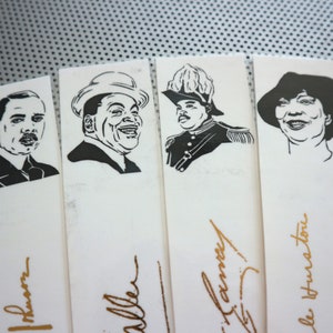Harlem Renaissance Bookmarks / Set of Nine Handmade Portraits Writers ...